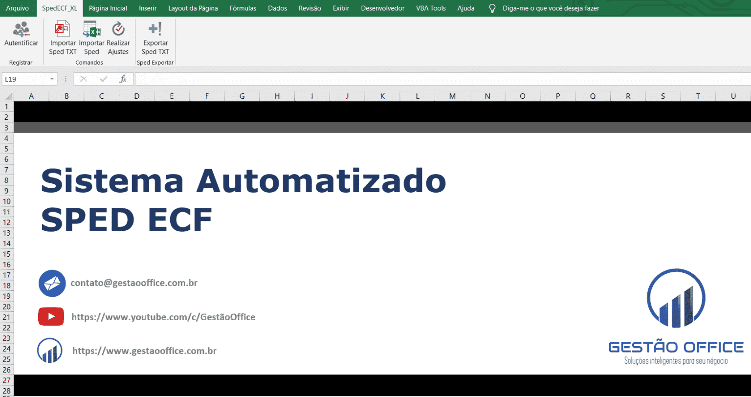 Planilha Excel SPED ECF – Gestão Office VBA
