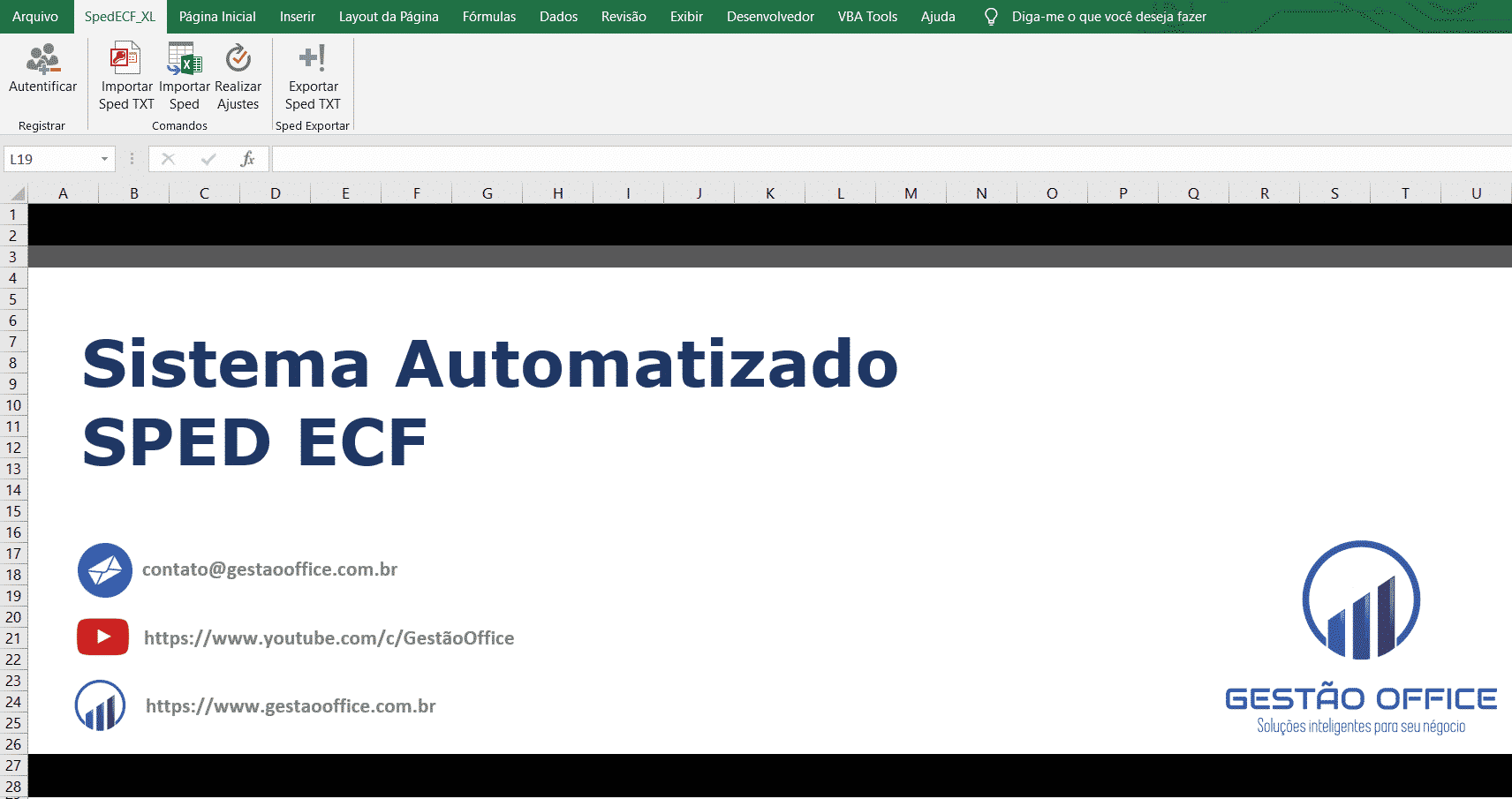 Planilha Excel SPED ECF – Gestão Office VBA